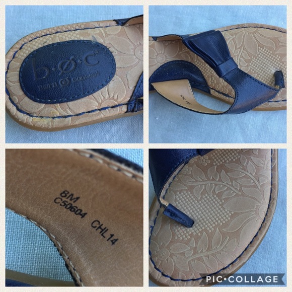 Born | Shoes | Boc Born Navy Bow Flip Flop Sandals | Poshmark